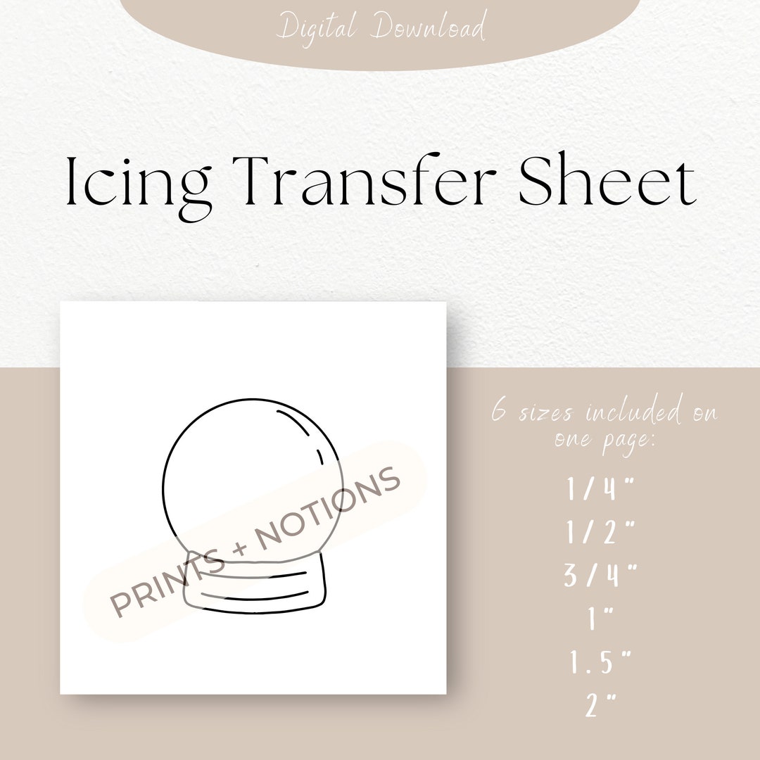Snow Globe Royal Icing Transfer Sheet | Royal Icing Template ...