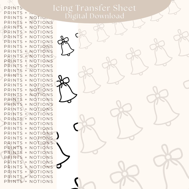 Bell Royal Icing Transfer Sheet | Royal Icing Template | Sprinkles | No ...
