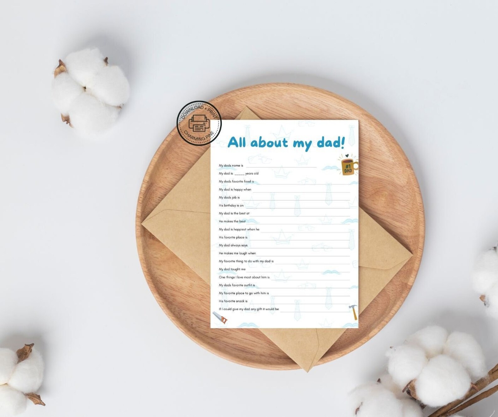 All About My Dad Printable | Fathers Day Activity | INSTANT DOWNLOAD - Etsy