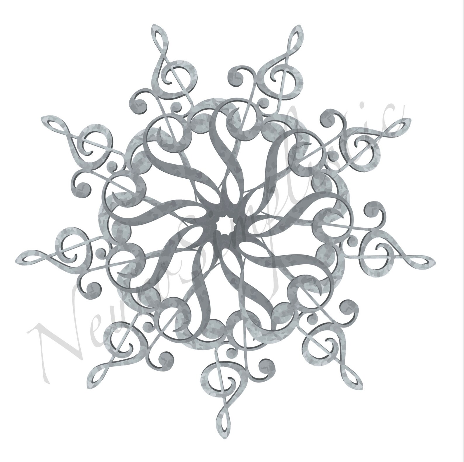 Galvanized Music Note Snowflakes SVG - Etsy