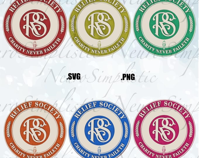 LDS Clipart Relief Society Badge SVG Canvas and Porcelain - Etsy