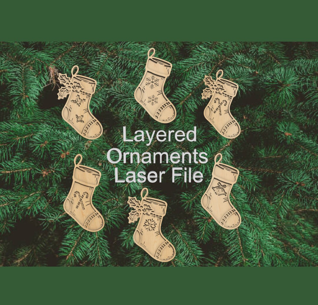 Christmas Stockings Layered Ornaments Laser Cutting File - Etsy