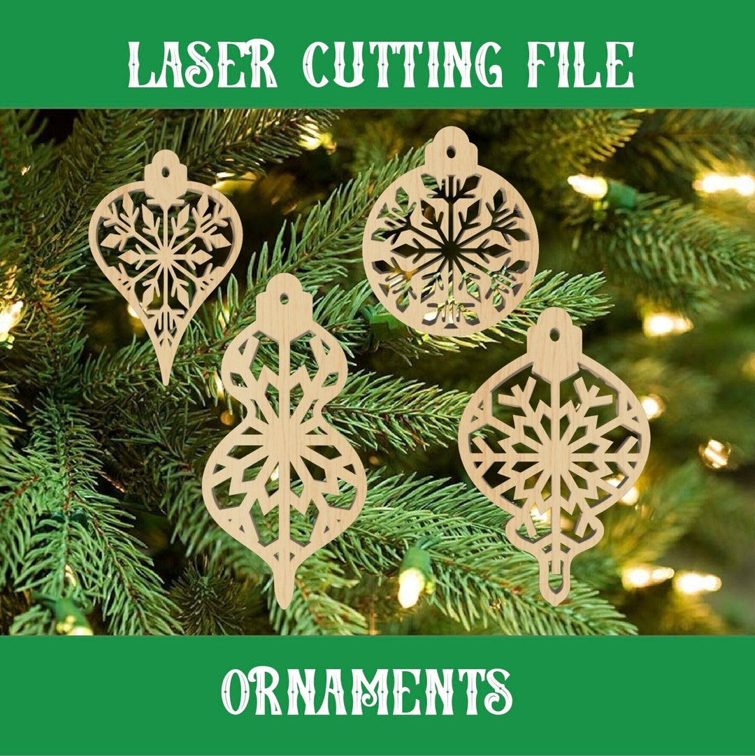 Snowflake Cutout Christmas Ornaments Laser Cutting File - Etsy