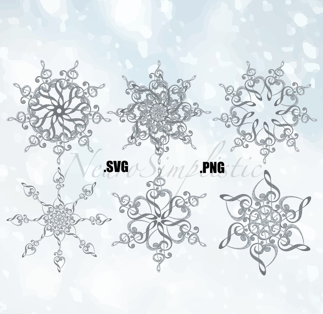 Galvanized Music Note Snowflakes SVG - Etsy