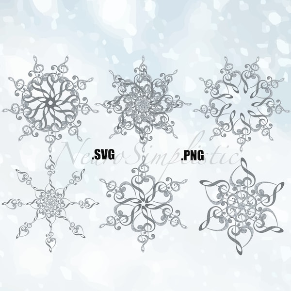 Music Note Snowflake Svg - Etsy