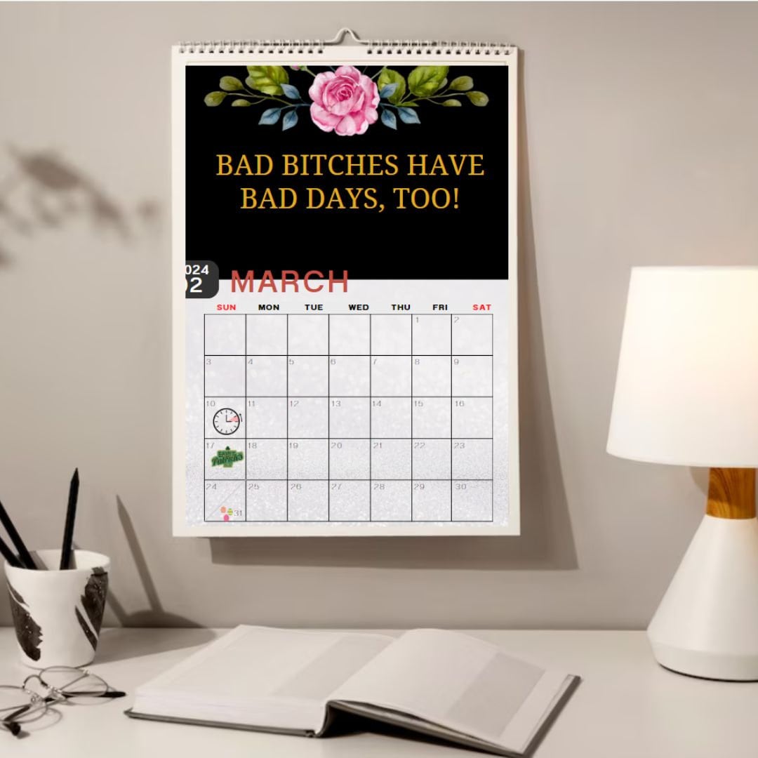 2024 Calendar Printable, 2024 Digital Calendar, 2024 Swear Calendar ...