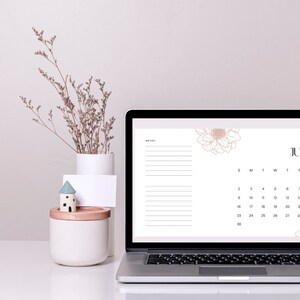 Printable Minimalist Floral 2024 Calendar Instant Download and Print - Etsy