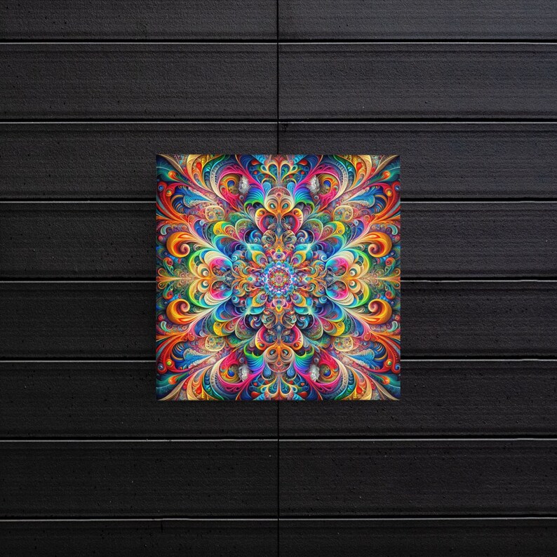 Psychedelic Wall Art Trippy Wall Art Colorful Canvas Mandala Wall Decor ...