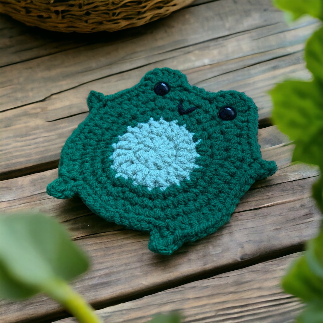 Crochet Frog Coaster Set - Etsy
