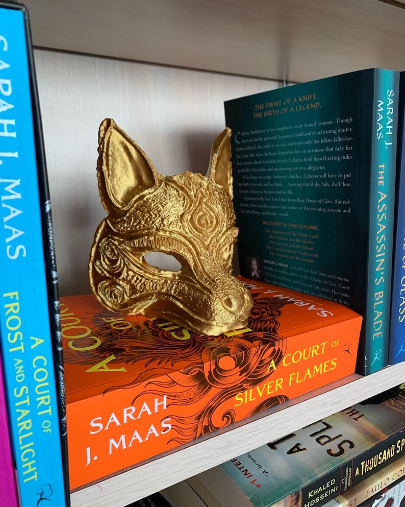 ACOTAR Gold/copper Lucien Fox Mask Bookshelf Decor - Etsy