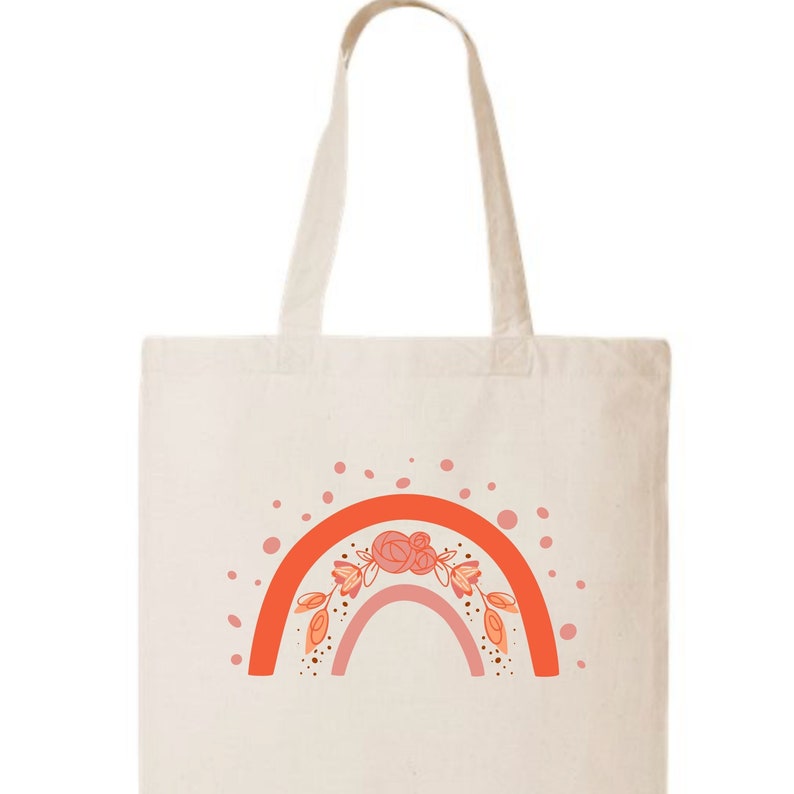 Rainbow Tote Bag, Rainbow Canvas Bag, Rainbow Kid Tote Bag, Canvas Tote ...