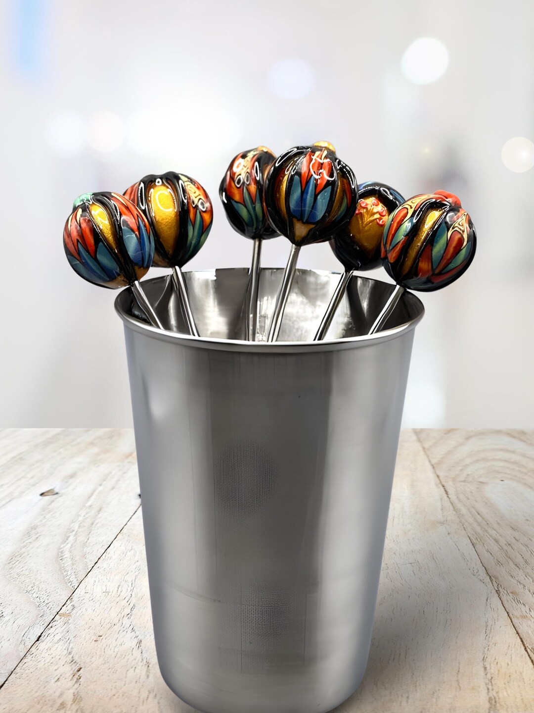Art Deco Polymer Clay Cocktail Picks: Speakeasy Bar Stirrers, Set of 6 ...