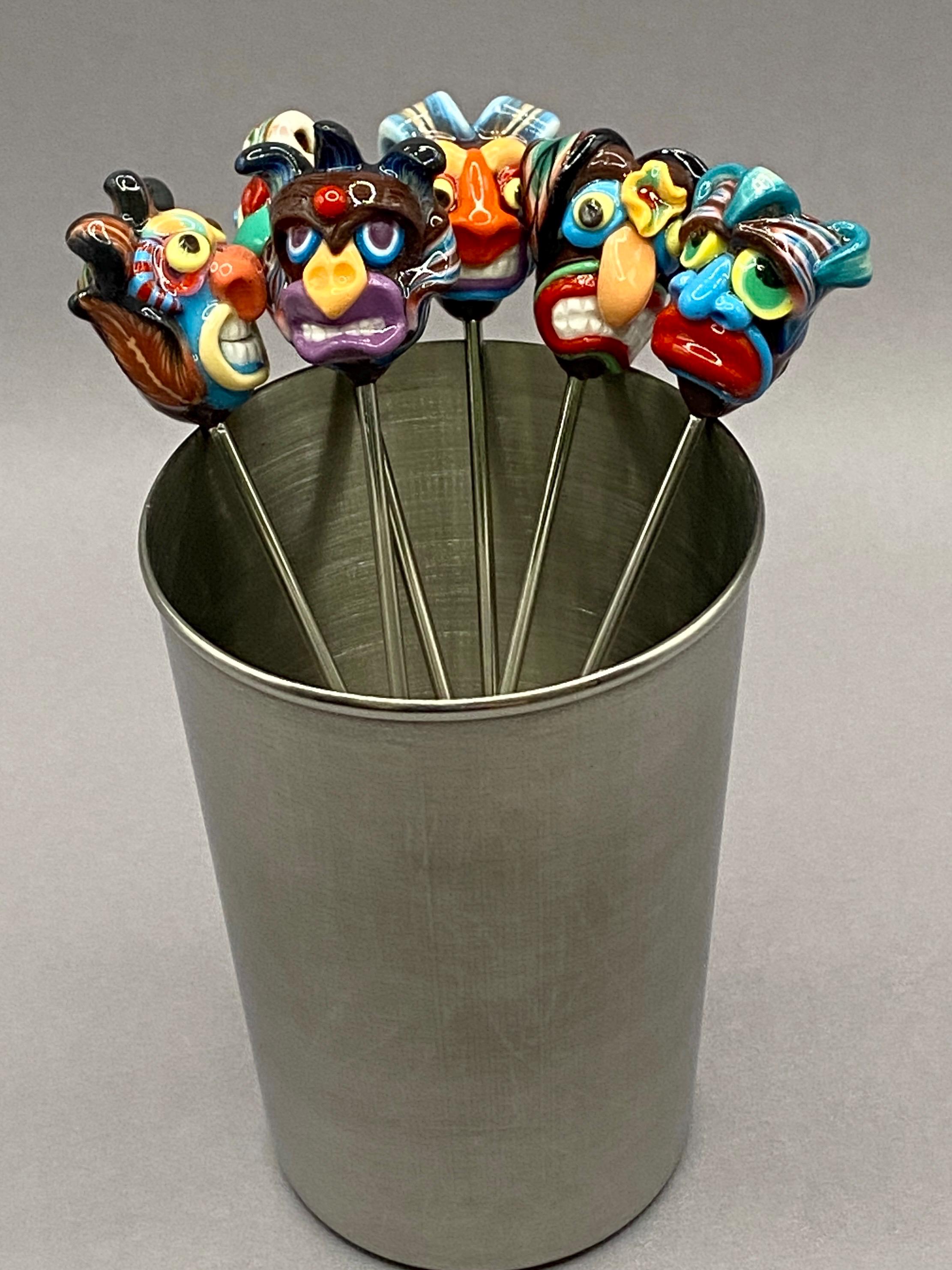 Tiki Bar Cocktail Sticks Tiki Masks Cocktail Stirrer/sticks Bar ...