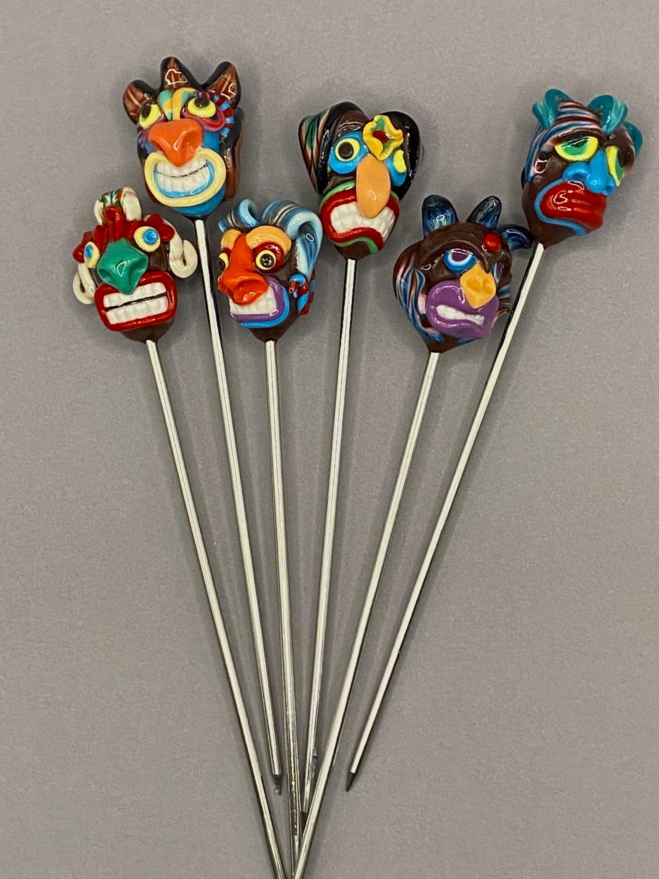 Tiki Bar Cocktail Sticks Tiki Masks Cocktail Stirrer/sticks Bar ...