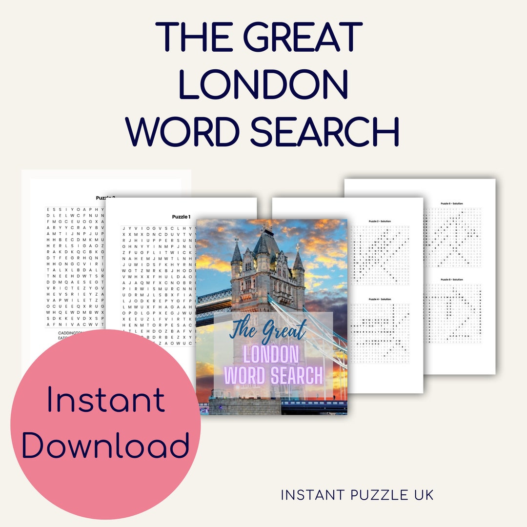 The Great London Word Search - 72 Instant Downloadable Word Searches ...