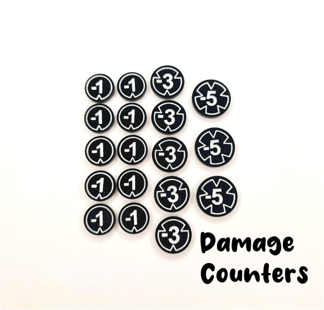 Black Acrylic Damage Counters Compatible With Lorcana - Etsy