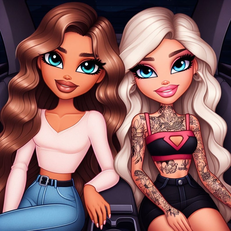 Custom Bratz-style Portrait Individual or With A Friend Custom Portrait ...