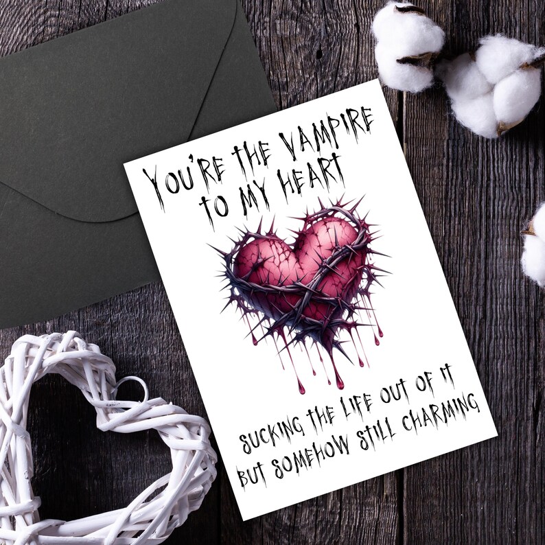 Gothic Love Card Printable Download Valentines Card Gothic Lovers Emo ...