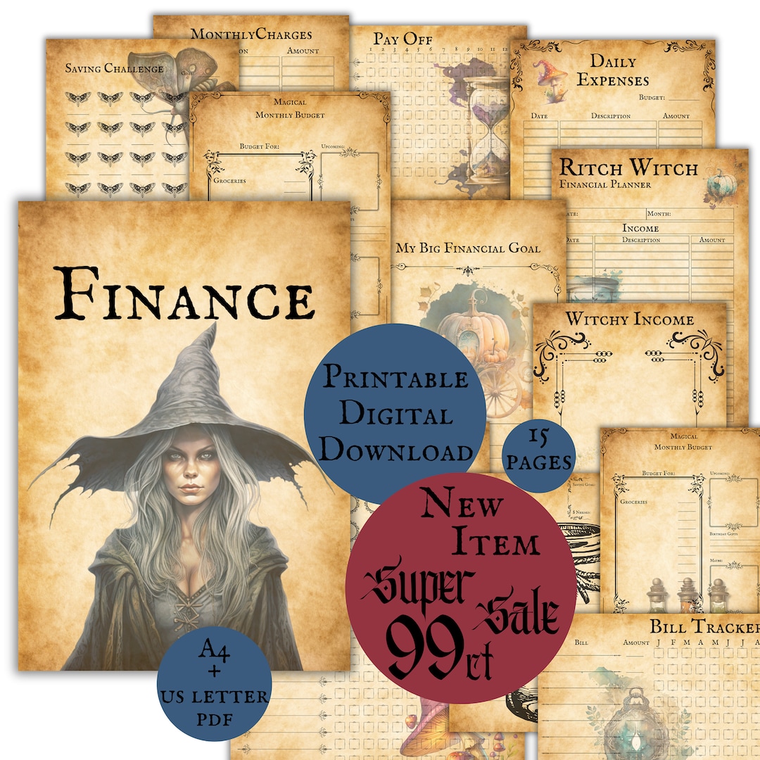 Witch Financial Planner Pages Finance Planner Witch Core Budget Planner Printable Download ...