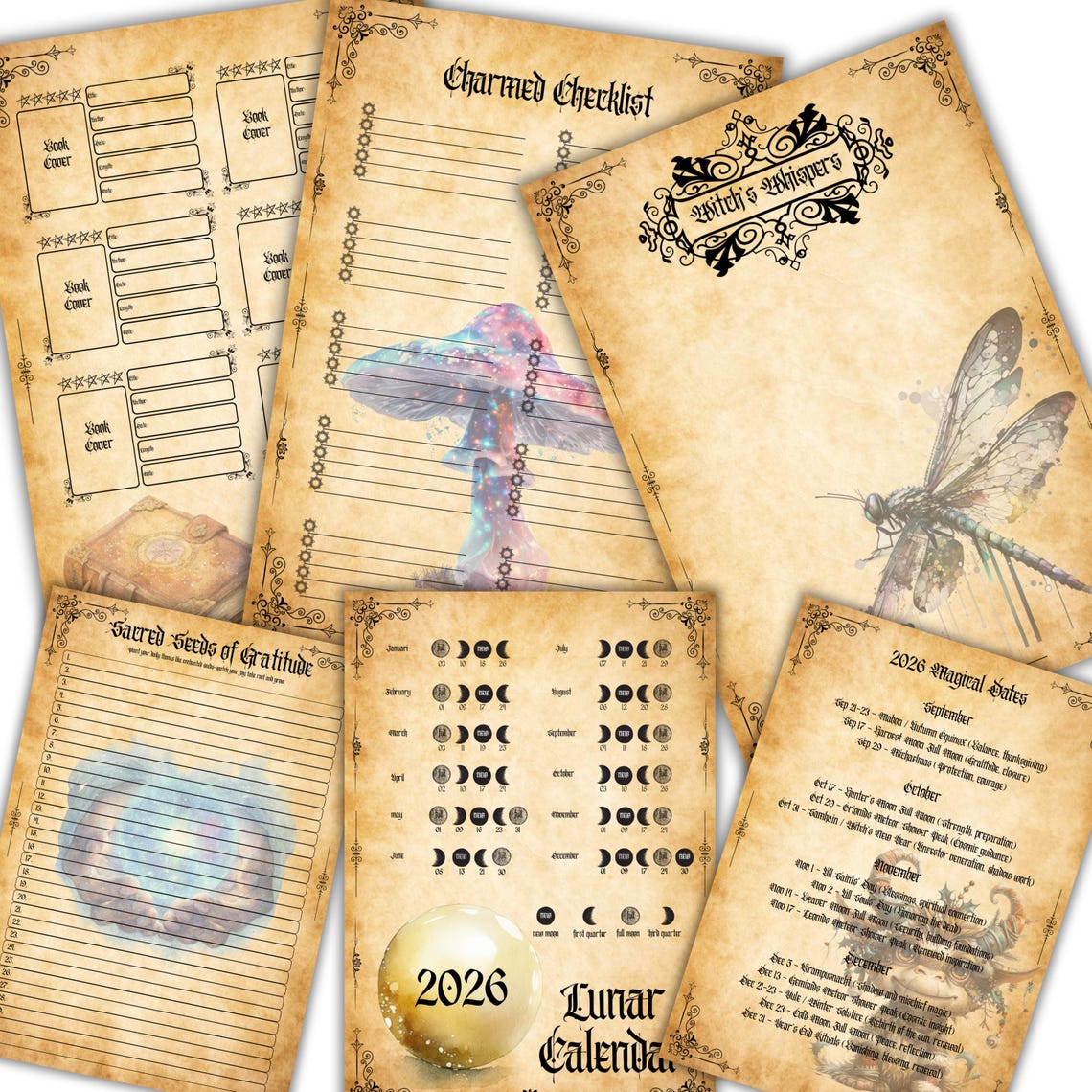 Witchy Planner 2026 Pagan Calendar 2026 Digital Download Pages Grimoire ...