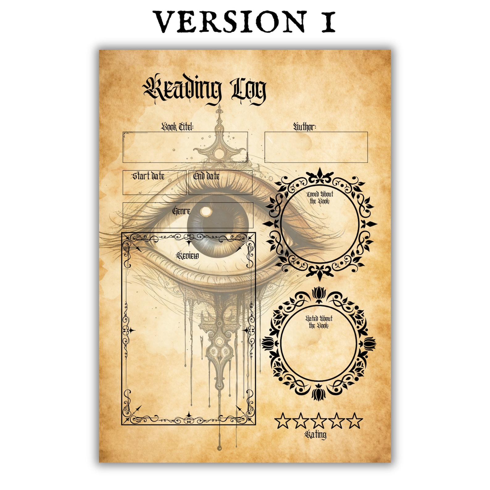 Witchy Reading Tracker Printable Reading Log Witchy Goth Book Tracking ...