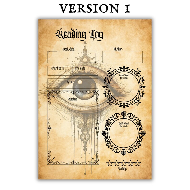 Witchy Reading Tracker Printable Reading Log Witchy Goth Book Tracking ...