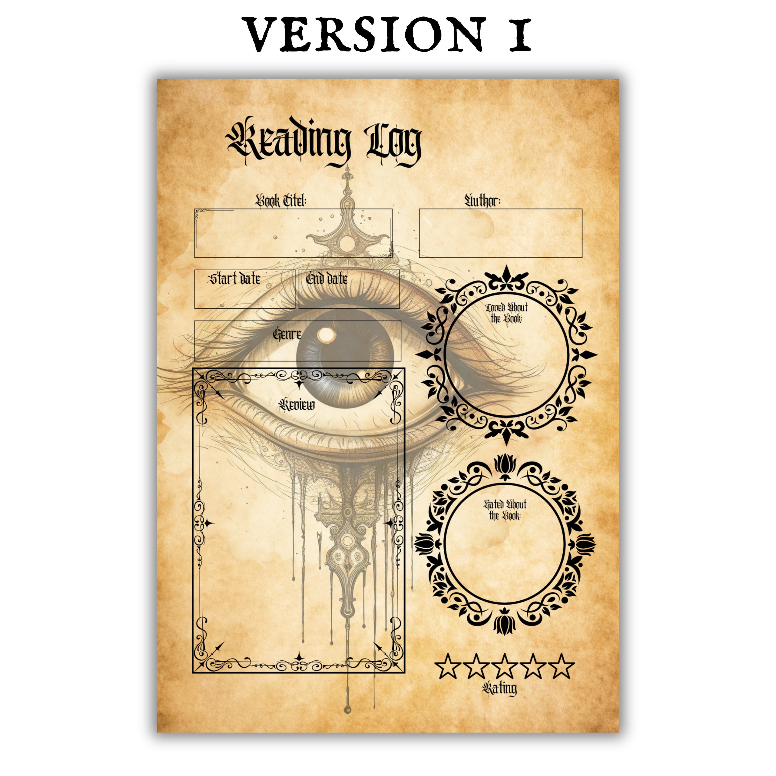 Witchy Reading Tracker Printable Reading Log Witchy Goth Book Tracking ...
