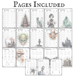 Gothic Weekly Meal Planner Grocery List Pagan Recipe Journal, Halloween ...
