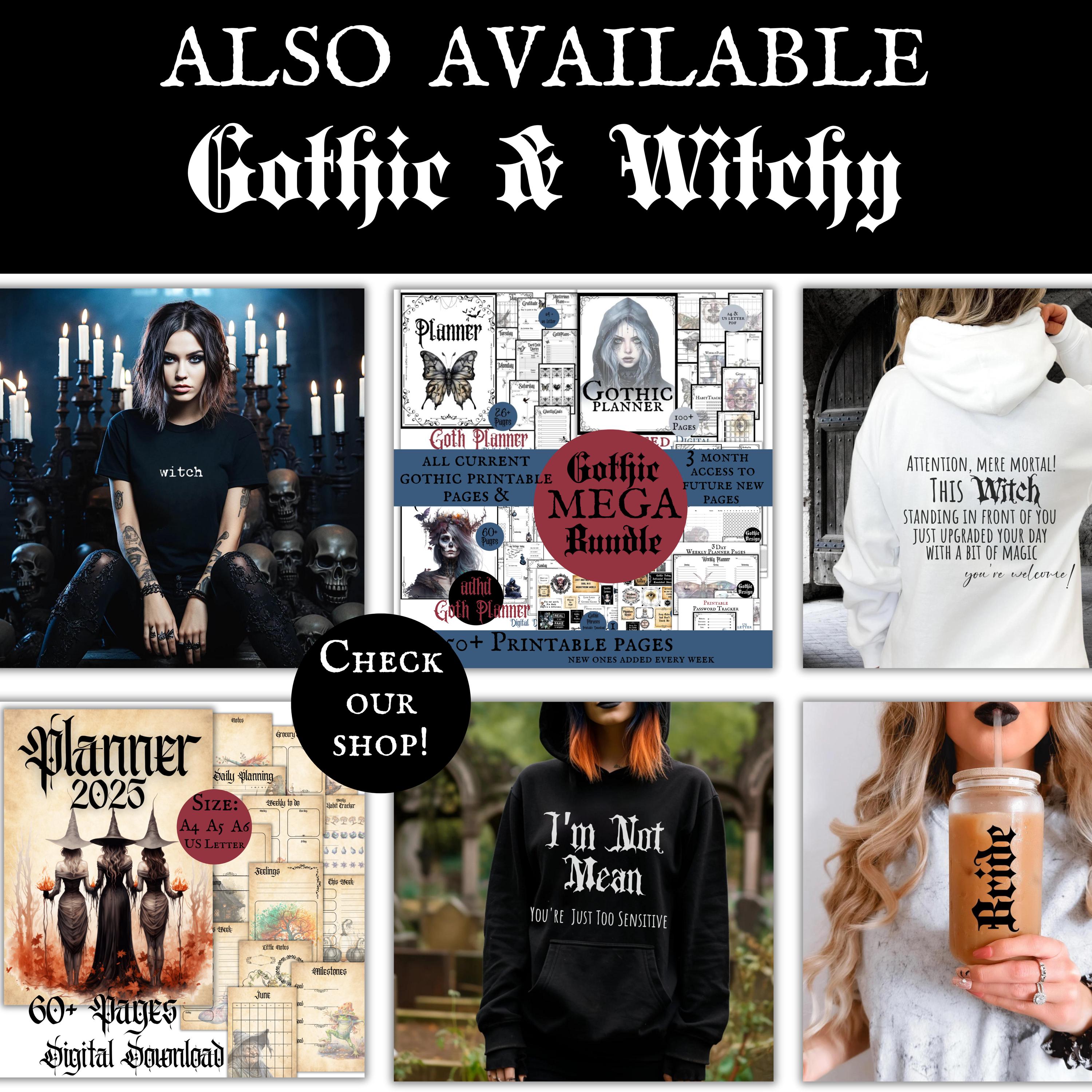 Gothic Motivational Journal Goth Poem Gifts for Goths Witchy Notebook ...