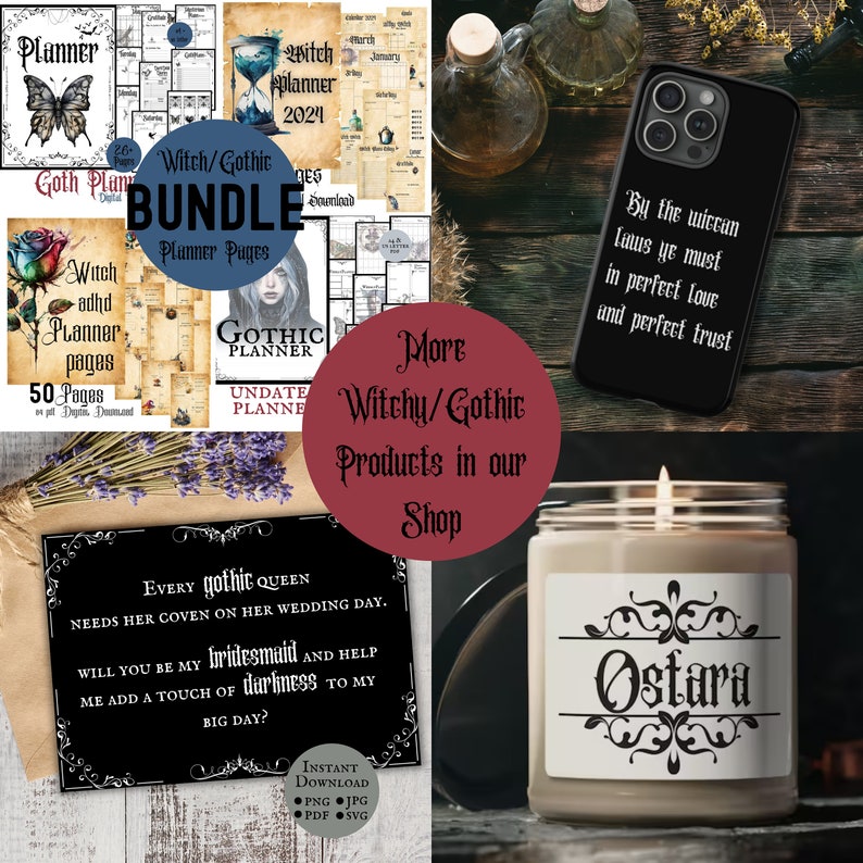 Gothic Ephemera Printable Words Dark Academia Prints Digital Junk ...