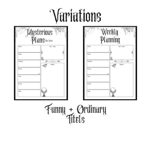 Witchy Goth Printable Daily Planner-pages 2025 2026 Planning A4 and US ...