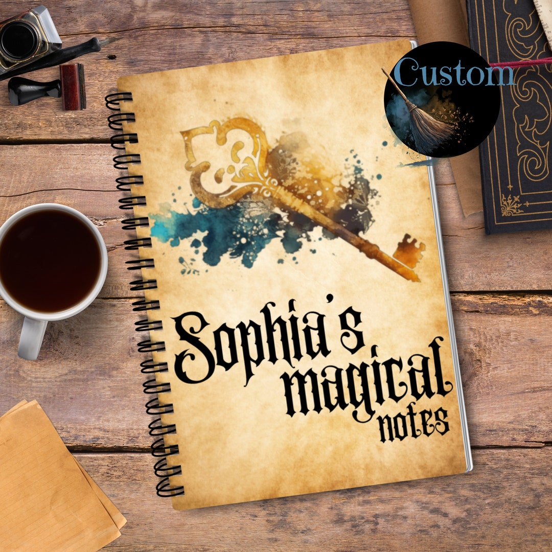 Witchy Notebook Personalized, Vintage Gothic Custom Journal Witchcraft ...