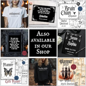 Gothic Bill Tracker Pages Printable Download, Finance Planner Pagan ...