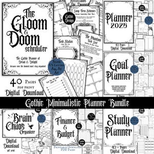 Gothic Planner Bundle Digital Download Printable Pdf Pages Gothic ...