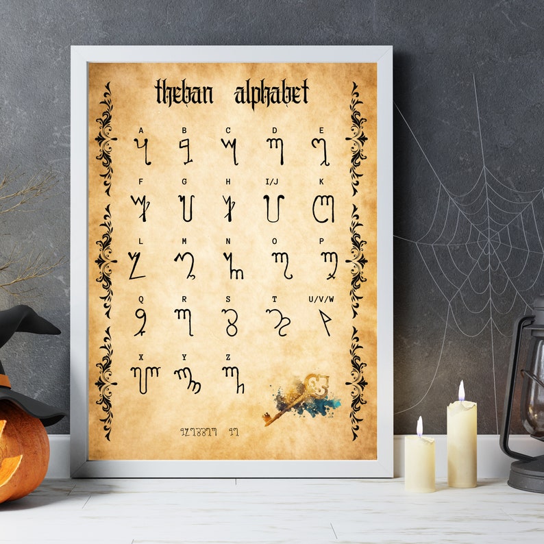 Theban Alphabet Digital Download, Printable PDF A4 US Letter Witch ...
