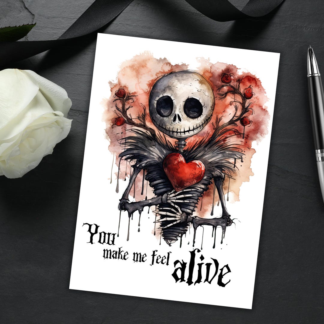 Gothic Love Card Printable Download Valentines Card Gothic Lovers Emo ...