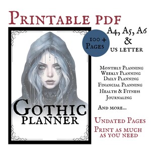 Gothic Planner Undated Printable Pdf Pages Witchy Planner Goth Dark ...