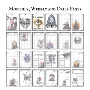Gothic Planner Undated Printable Pdf Pages Witchy Planner Goth Dark ...