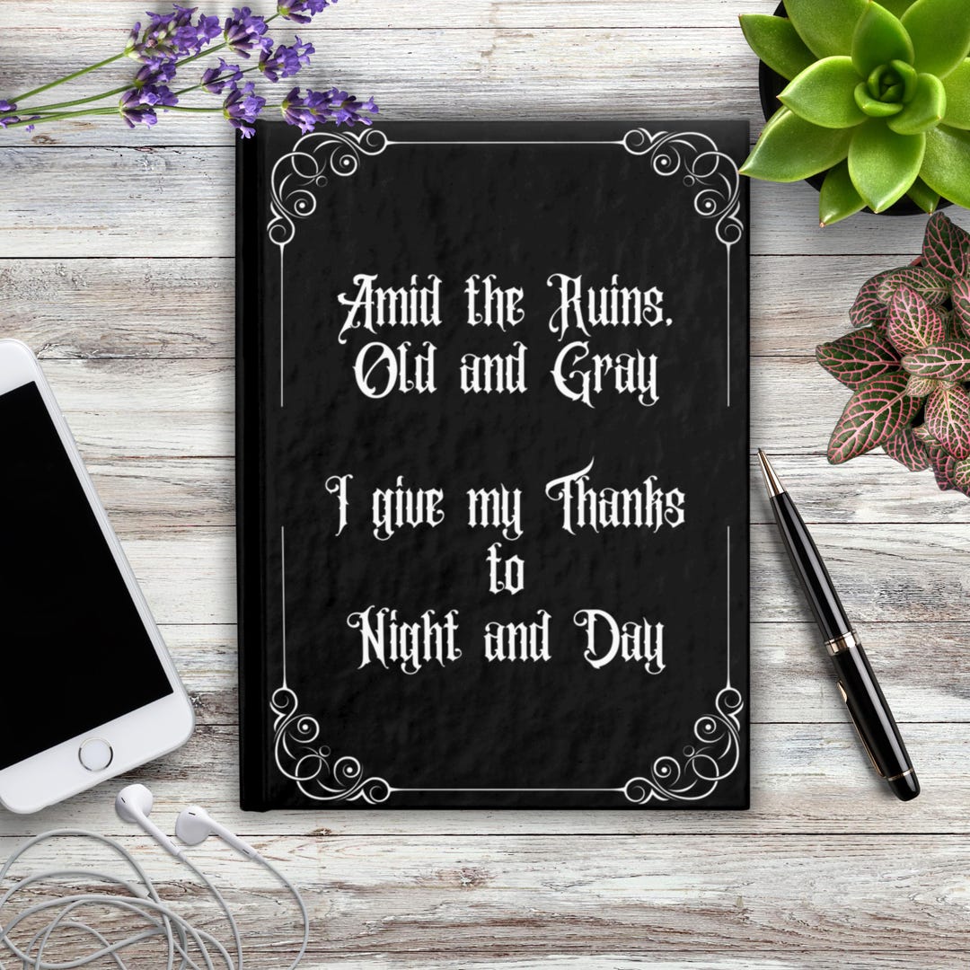 Gothic Gratitude Journal Black Gothic Design Goth Hardcover Journal ...