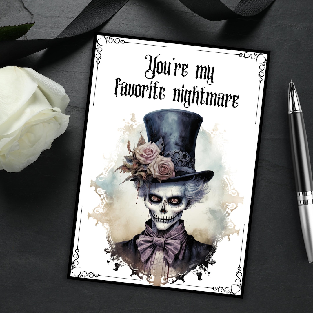 Gothic Love Card Printable Download Valentines Card Gothic Lovers Emo ...