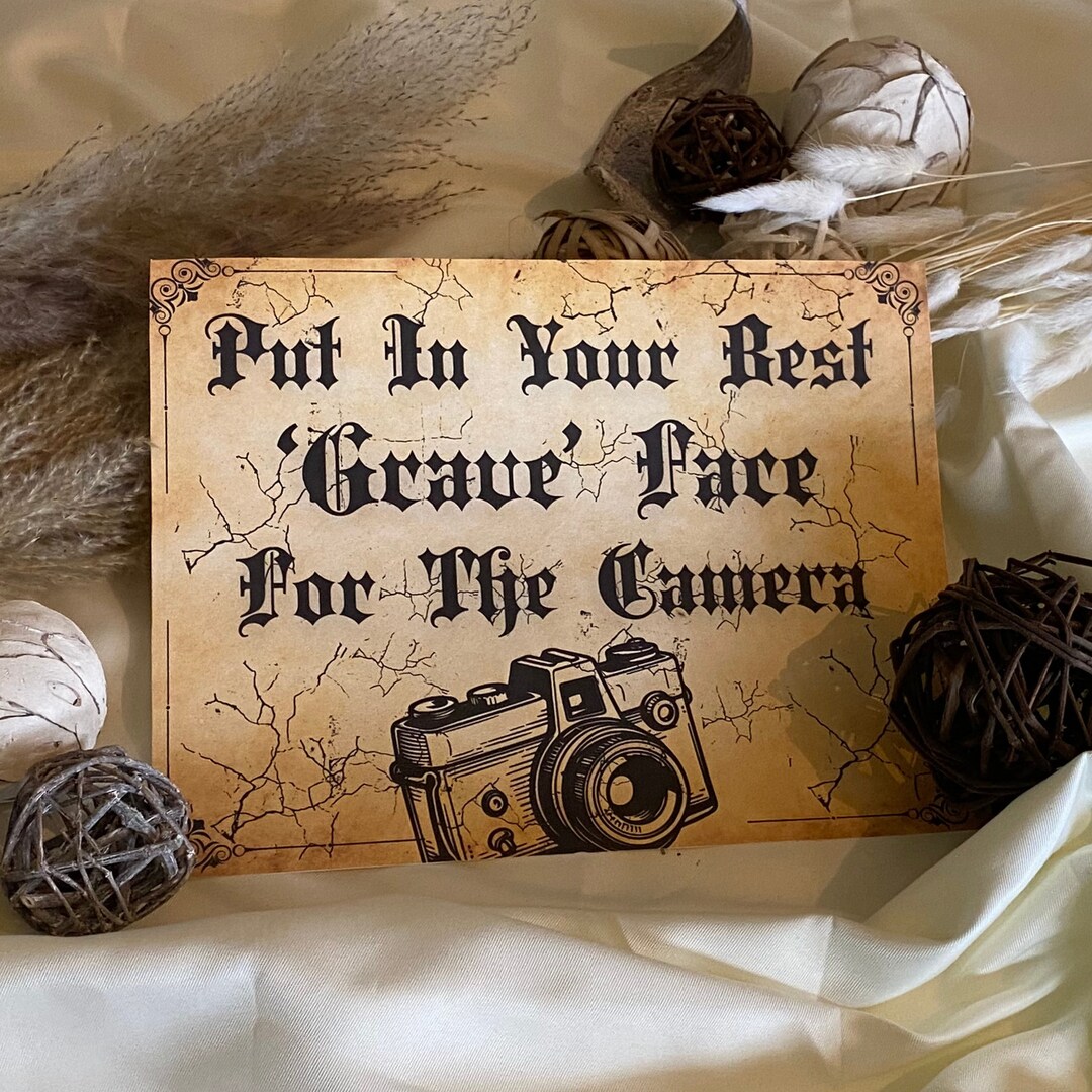 Gothic Wedding Photos Sign Dark Moody Wedding Activity Table Sign ...