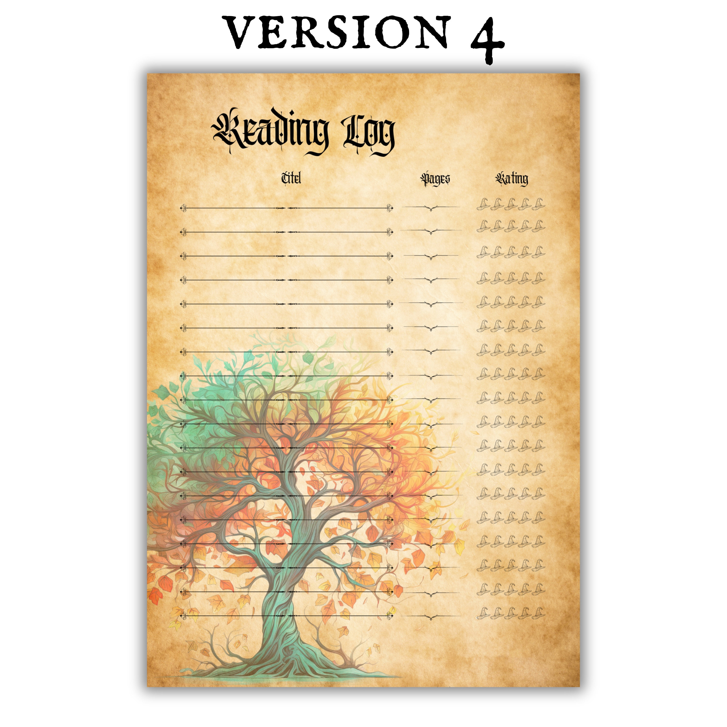 Witchy Reading Tracker Printable Reading Log Witchy Goth Book Tracking ...