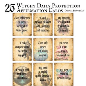 Witchy Affirmation Cards Daily Protection Energy Affirmation Deck ...