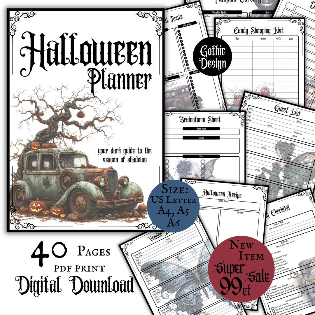 Halloween Planner Printable Pdf Download Pages Spooky Season Party ...