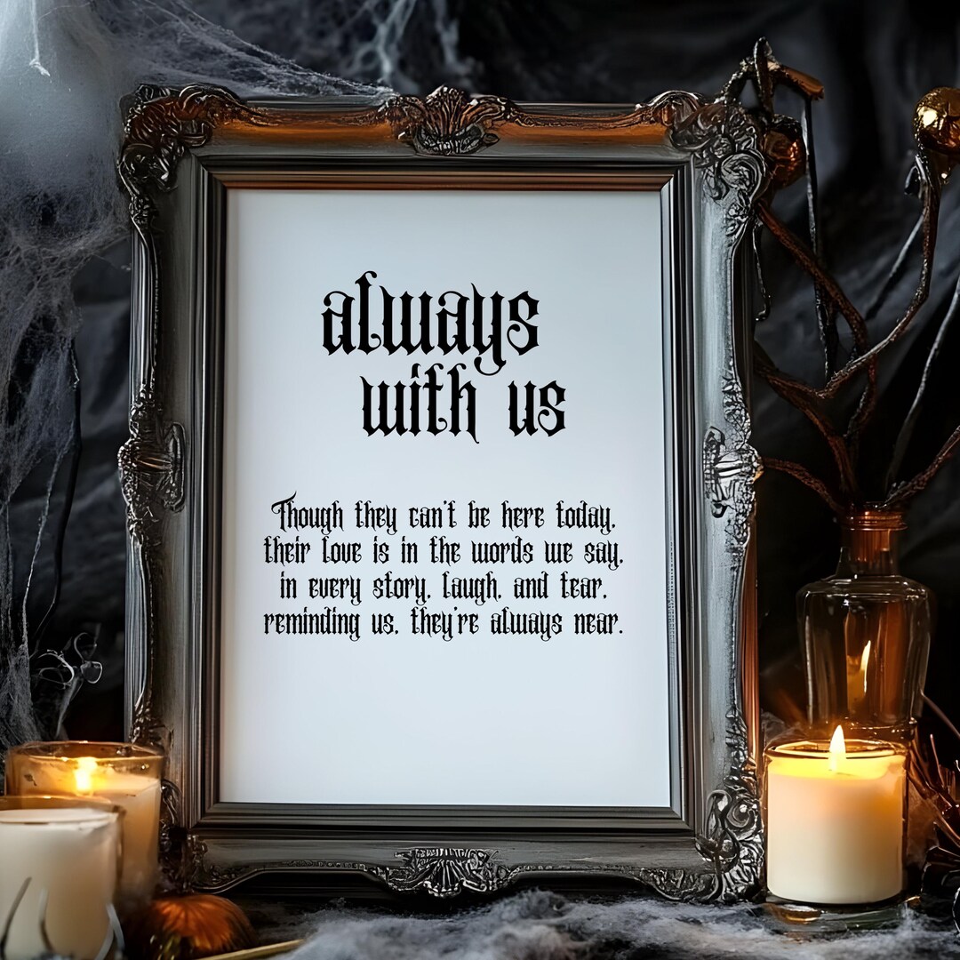 Memorial Table Sign Gothic Design in Loving Memory Printable Download ...