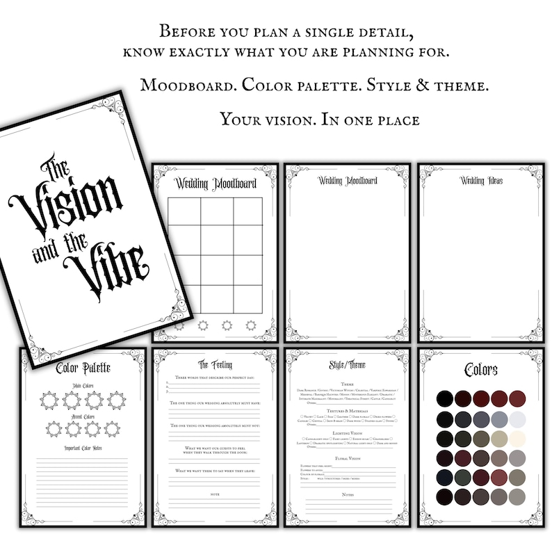 The Ultimate Gothic Wedding Planner Organized Wedding Minimalistic ...