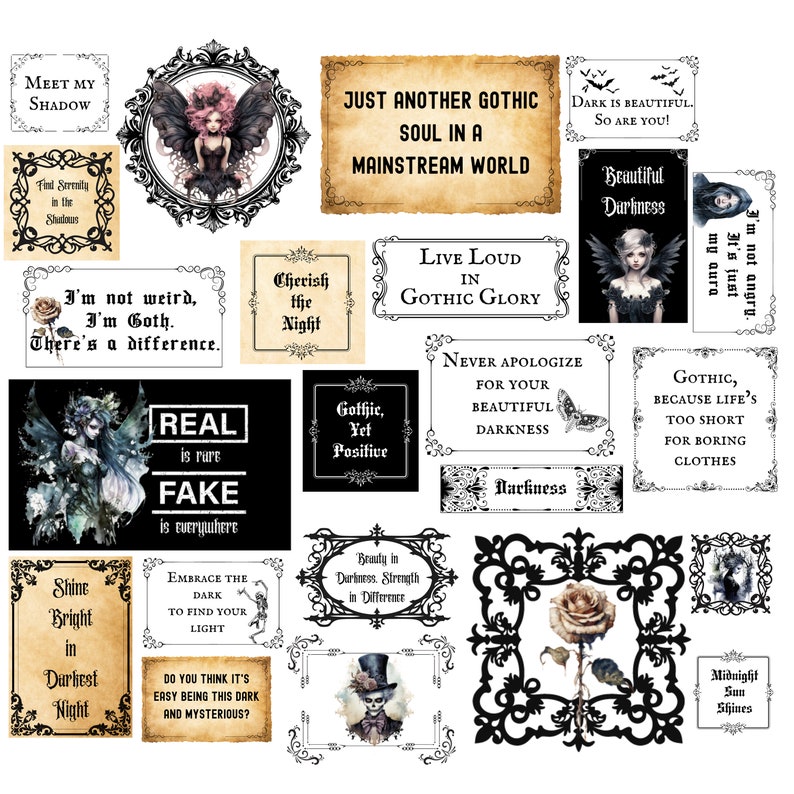Gothic Quotes Printable Download Words Dark Academia Prints Digital ...