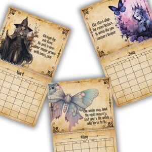 Witchy Calendar 2025 Magical Monthly Planner Pagan Calendar Daily Wall ...
