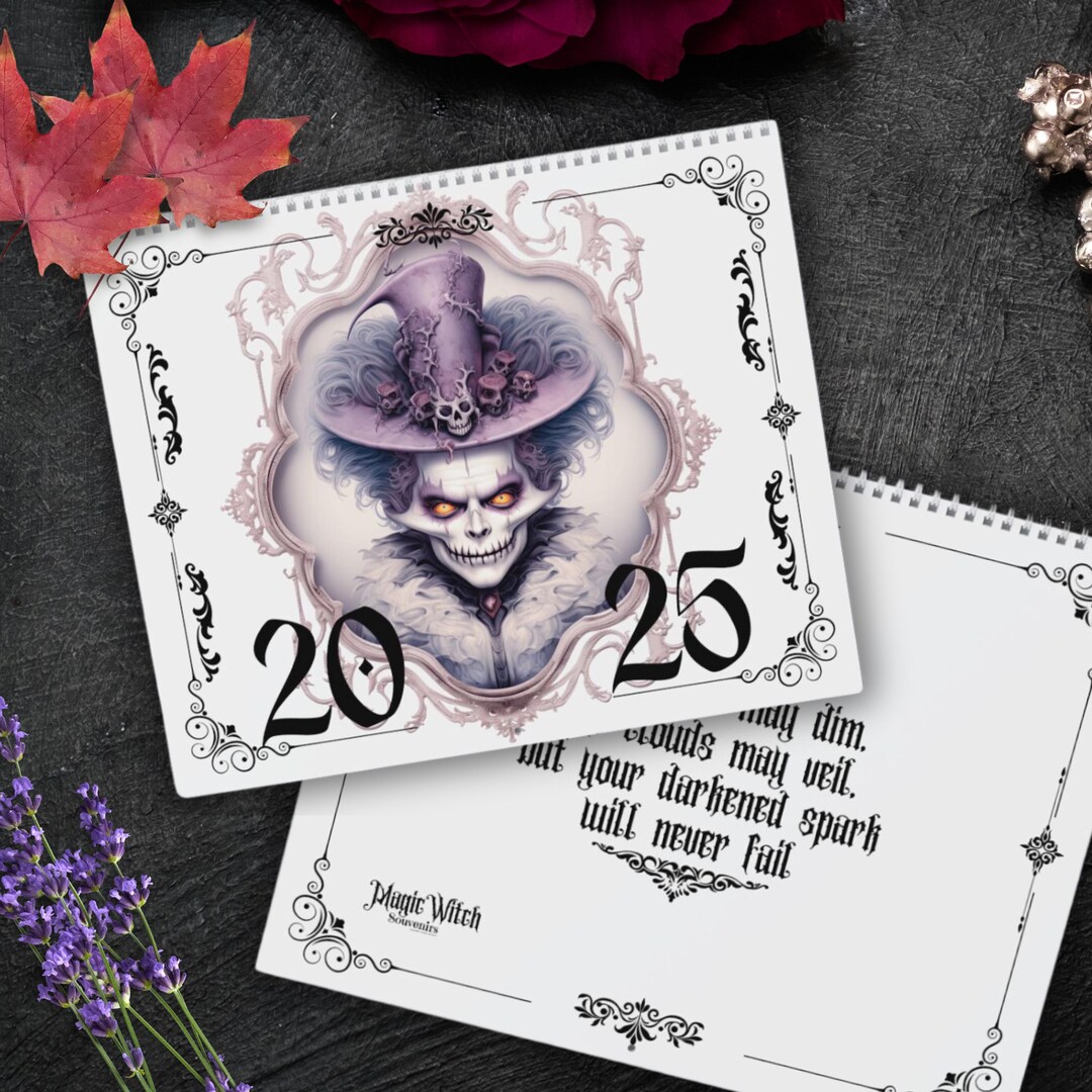 Gothic Calendar 2025 Monthly Planner Scary Wall Calendar Daily Wall ...