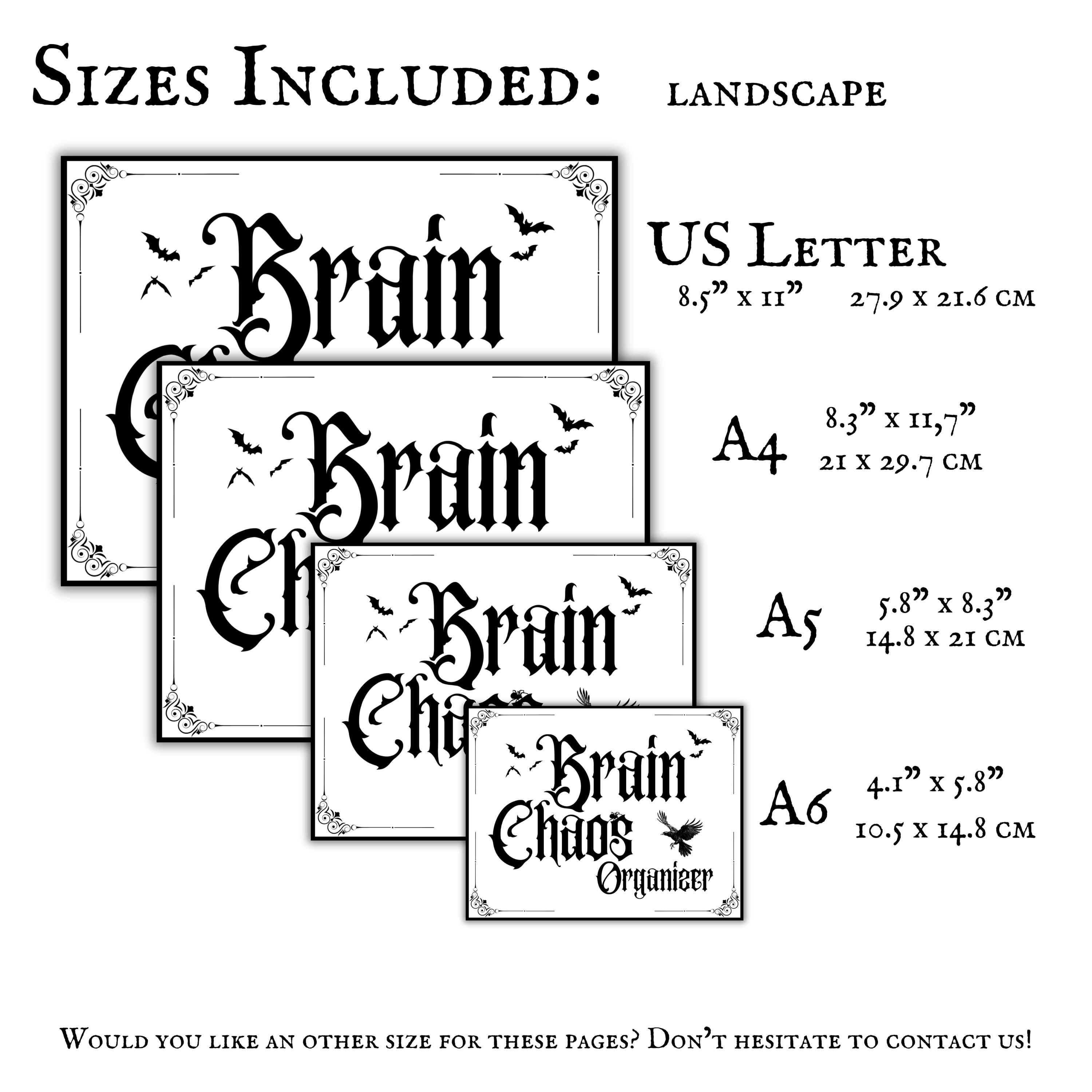 Gothic Brain Chaos Organizer Self Care Printable Pdf Download Pages ...